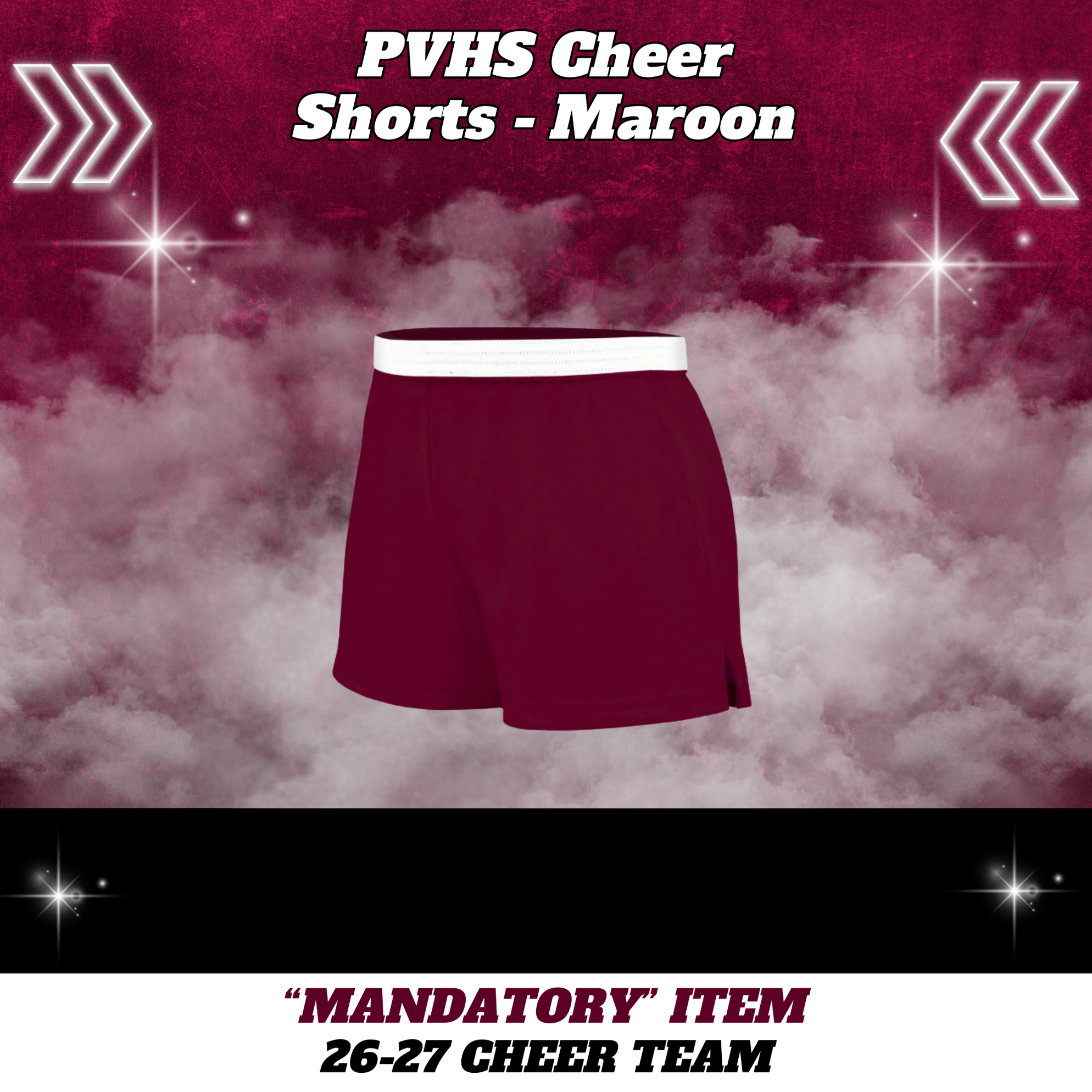 26-27 Cheer Team Cotton Cheer Shorts - MAROON – Summers Lane