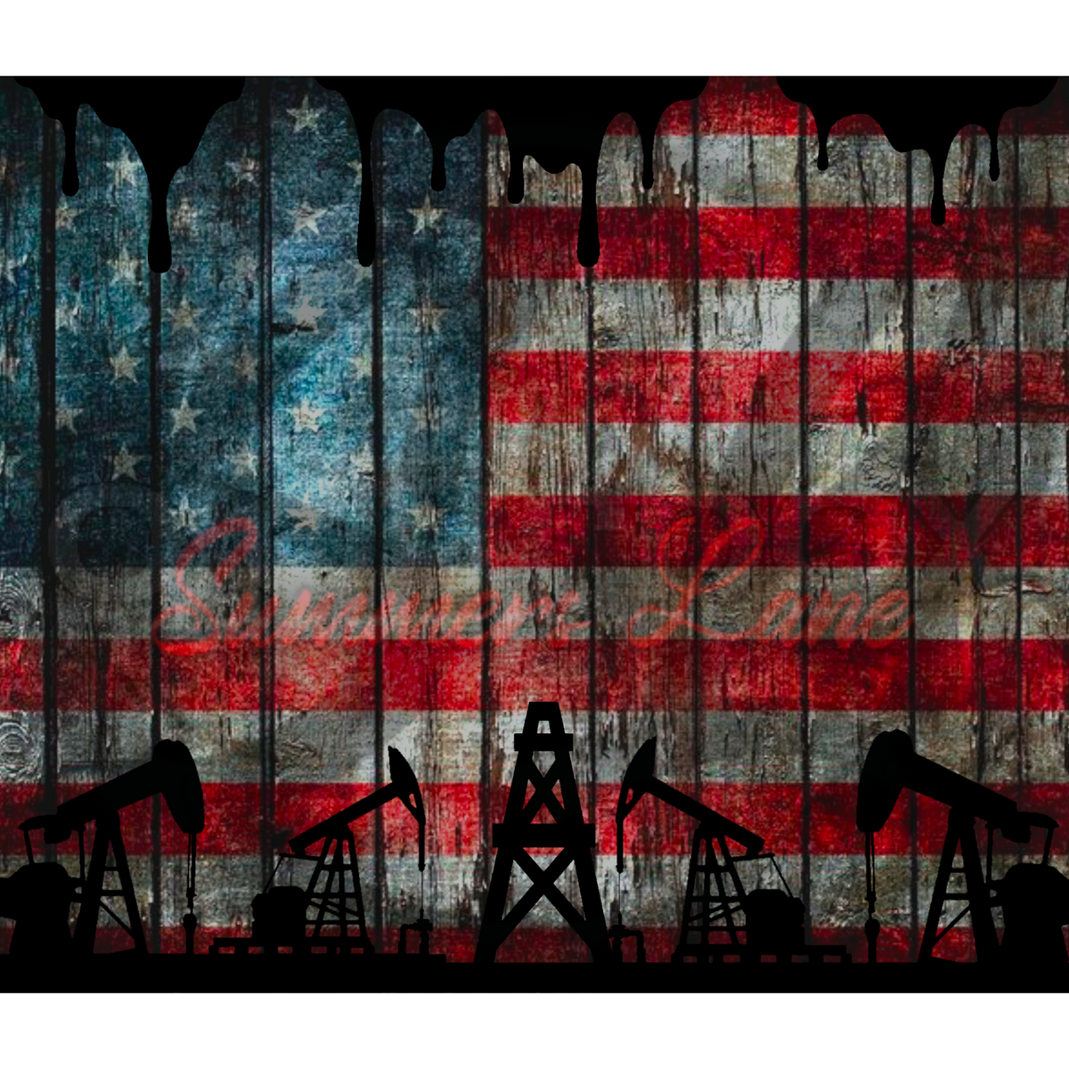 20oz SKINNY STRAIGHT American Flag Oil Rig Design Digital Download ...
